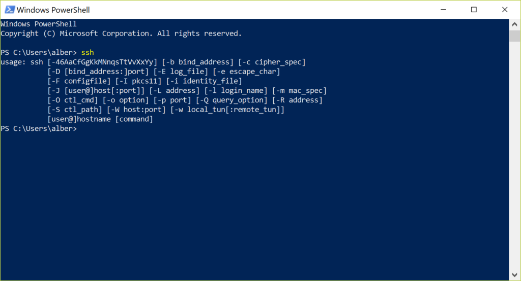 OpenSSH client and server in Windows 10 – Alberto Passalacqua